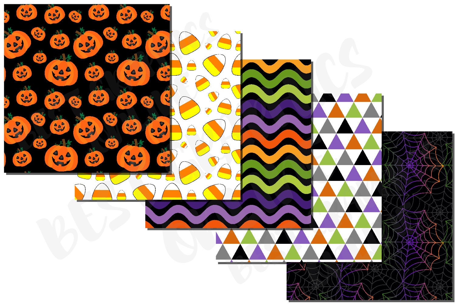 Halloween Digital Papers Halloween Bats Spiders Digital - Etsy