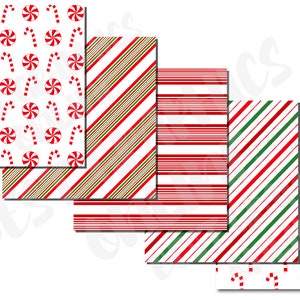 Christmas Candy Digital Papers, Christmas Pattern Background Papers ...