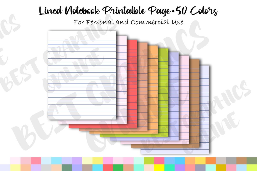 School Digital Papers, Notebook Digital Paper, Back to School Lined ...