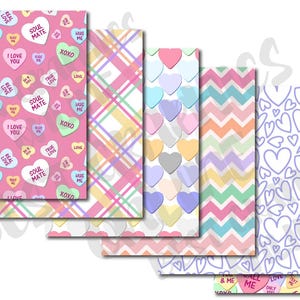 Candy Heart Paper, Valentine's Paper, Valentines Day Heart Candy Papers ...