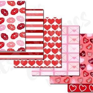 Valentine's Day Digital Papers, Love Digital Paper Pack, 30 Valentines ...