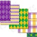 Mardi Gras Digital Papers , Carnival Digital Papers, Masquerade Digital ...