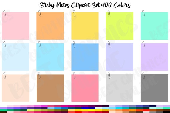 Little Post It Notes Clipart Set Sticky Notes Clipart Office - Etsy
