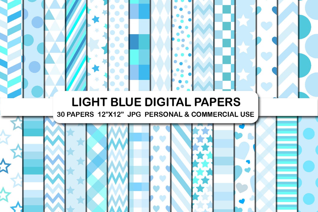 Blue Digital Background Papers, Blue Shades Colors Scrapbooking Patter ...