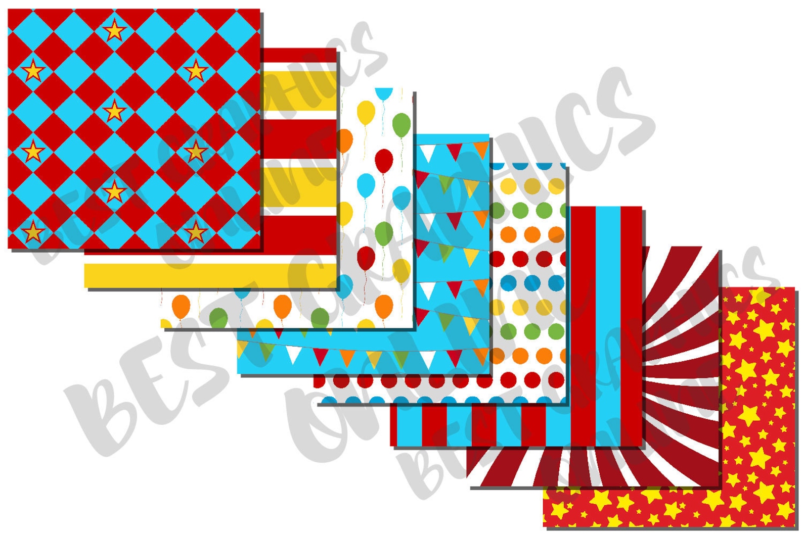 Circus Digital Papers Carnival Digital Papers Circus Tent - Etsy