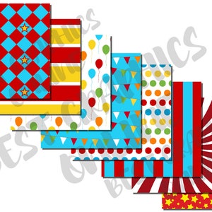 Circus Digital Papers, Carnival Digital Papers, Circus Tent Digital ...