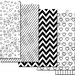 20 Black and White Digital Papers Set, Black and White Background ...