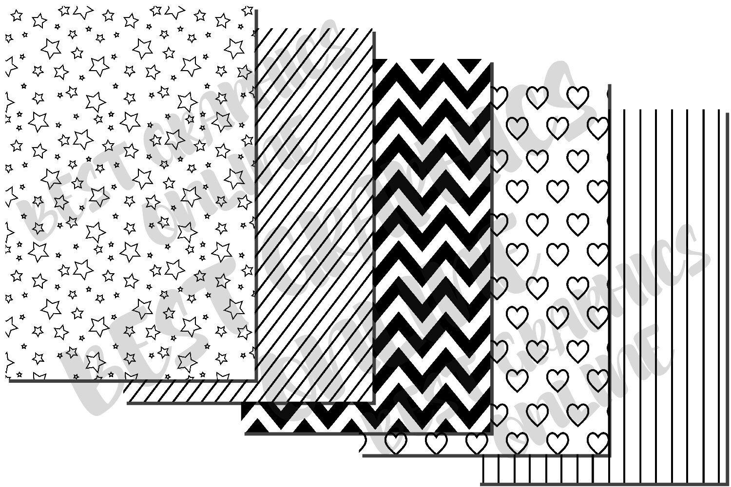 20 Black and White Digital Papers Set Black and White - Etsy