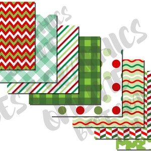 Christmas Digital Papers Pack, Red and White Background, Christmas ...