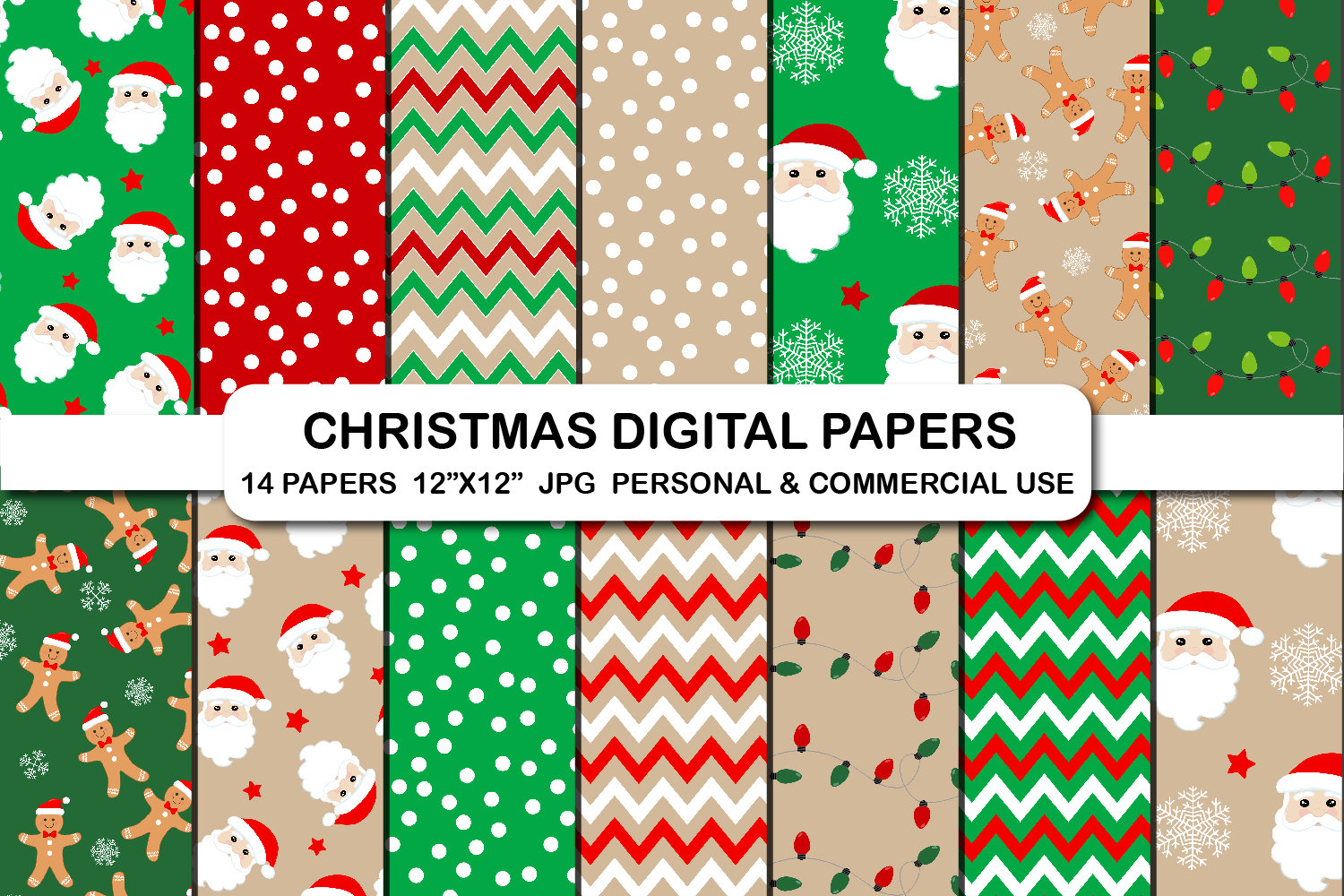 Christmas Digital Papers Christmas Pattern Background Papers - Etsy UK