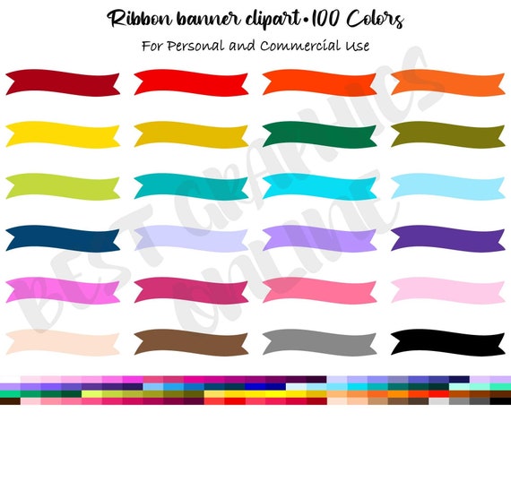 100 Flag Ribbon Clipart Set Rainbow Ribbon Flags Banner | Etsy