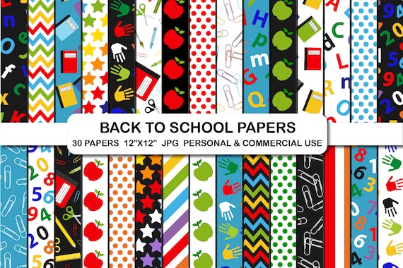 School Digital Papers Classroom School Supplies Digital - Etsy