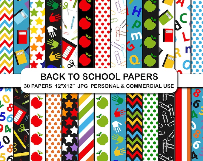 School Digital Papers Classroom School Supplies Digital - Etsy