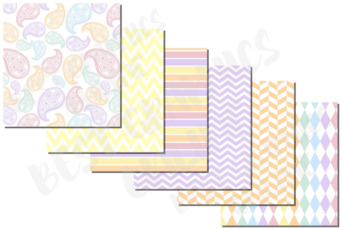 30 Pastel Rainbow Colors Digital Papers Light Colors Pattern - Etsy