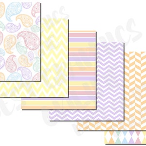 30 Pastel Rainbow Colors Digital Papers, Light Colors Pattern Papers ...