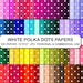 White Polka Dot Digital Paper Set, 100 Patterns (12x12 JPG) (digital ...