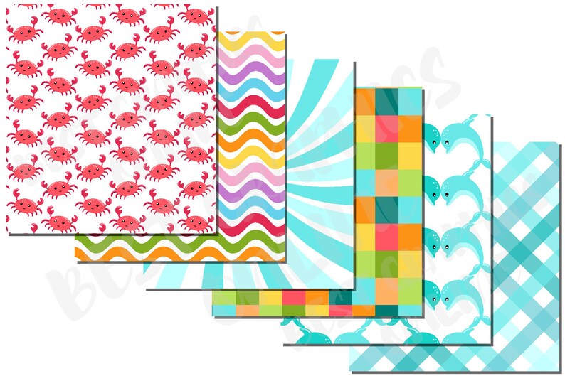 Under the Sea Backgrounds Sea Animals Digital Papers Pack - Etsy