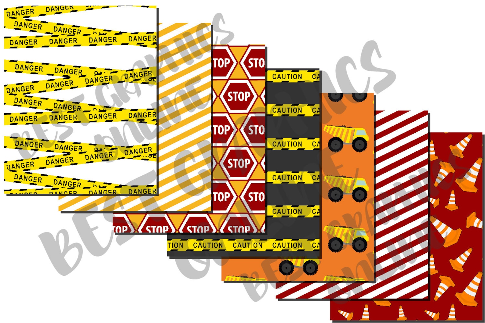 Construction Digital Paper Construction Digital Papers Set - Etsy