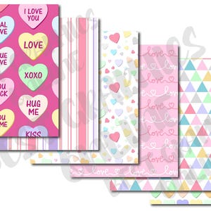 Candy Heart Paper, Valentine's Paper, Valentines Day Heart Candy Papers ...