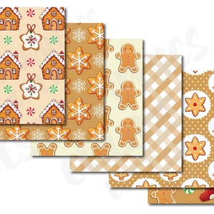 Gingerbread Cookies Digital Paper Pack, Christmas Backgrounds (16 JPG ...
