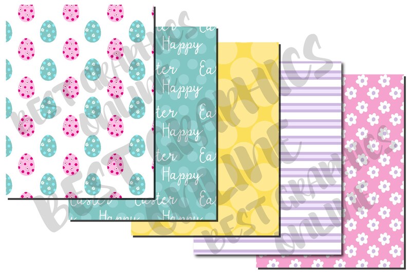 Easter Digital Papers Easter Bunny Digital Paper Easter - Etsy