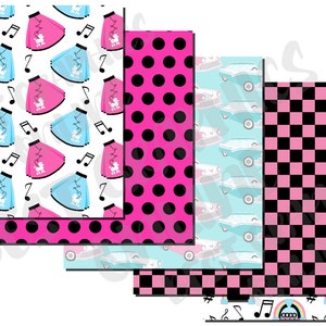 50's Pattern Scrapbook Digital Papers, 50s Digital Papers, Vintage 50s ...