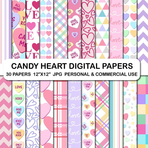 Digital Heart Papers - Etsy