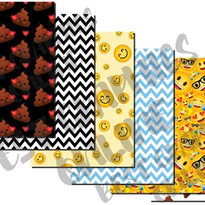 Emoji Digital Papers, Emoticon Scrapbook Paper Pack (digital Download ...