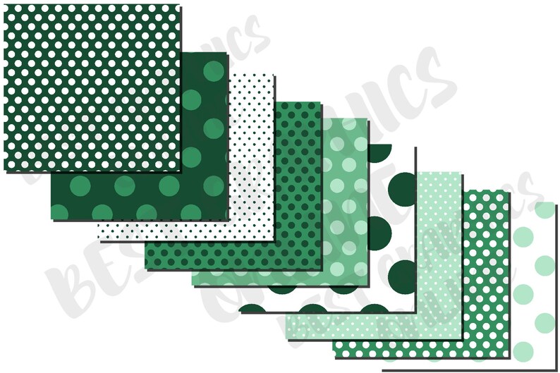 Green Polka Dot Digital Paper Pack Saint Patricks Green Dot - Etsy