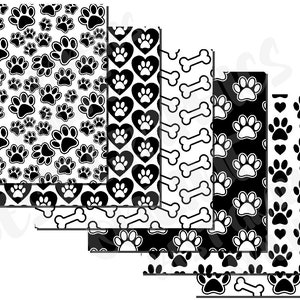 Paw Prints Digital Background Papers, Dog Paws Pattern Paper, Paws ...