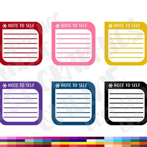 100 Notes to Self Lined Page Planner Clipart, Notes to Self Clip Art ...