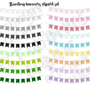 Bunting Banner Clip Art Garland Bunting Banners Clipart - Etsy