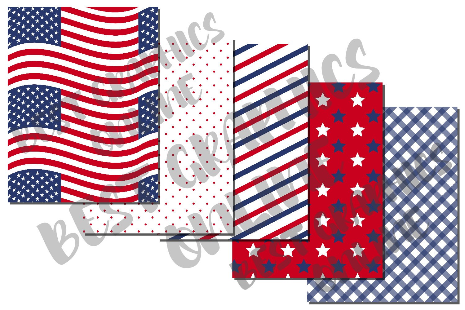 USA Patriotic Digital Papers July 4th Digital Papers | Etsy