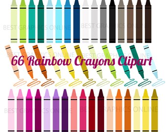 Crayons clipart | Etsy