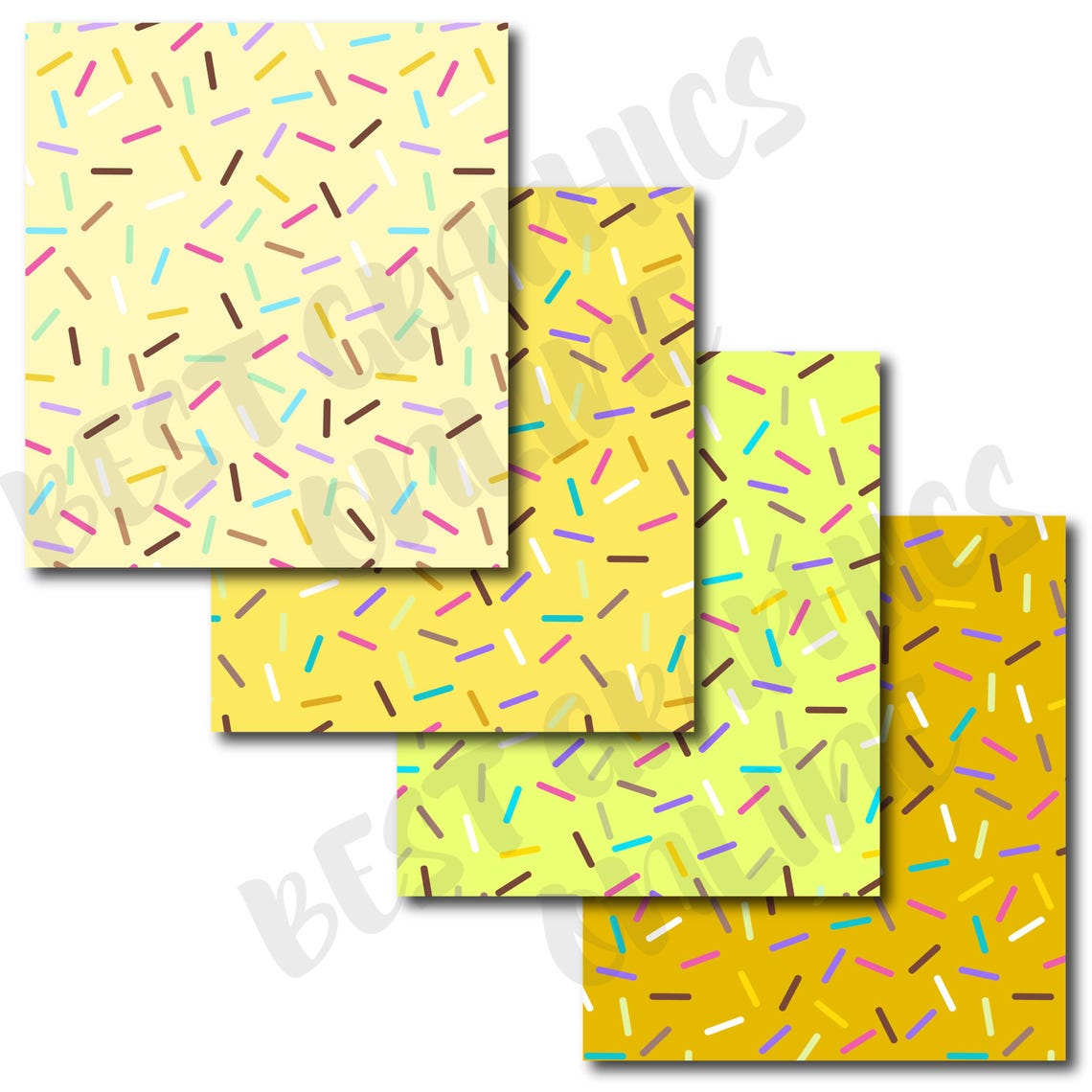 Donut Sprinkles Digital Paper Pack, Scrapbook Papers (digital Download ...