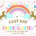 Back to School Unicorn Letter Size Sign, Unicorn Last Day of School ...