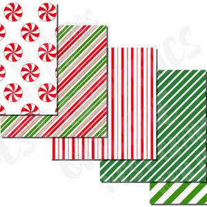 Christmas Candy Digital Papers, Christmas Pattern Background Papers ...