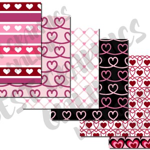 Valentine's Day Digital Papers, Love Digital Paper Pack, Valentines Day ...