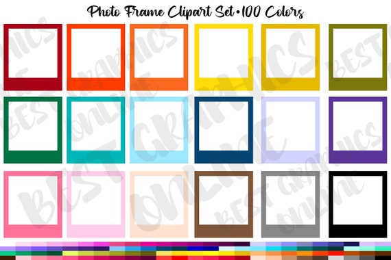 100 Colors Blank Photo Picture Frame Clipart Photo Frames - Etsy