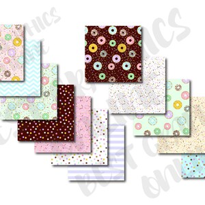 Donuts Digital Paper Pack, Doughnuts Clipart, Donut Background Paper ...