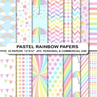 Beautiful Colorful Rainbow Watercolor Repeating Seamless Digital Papers ...