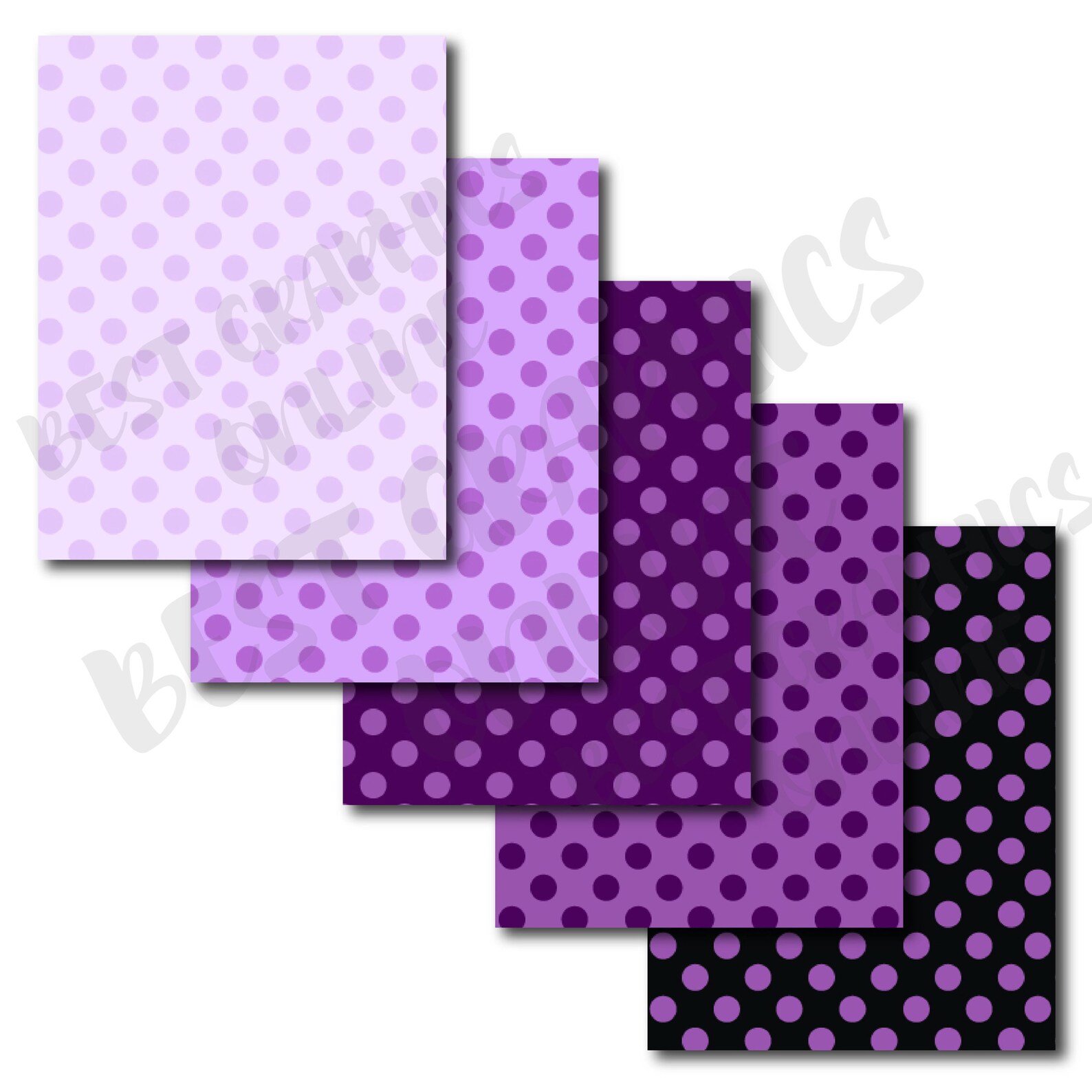 Rainbow Polka Dot Digital Paper Pack, Scrapbook Papers (digital ...