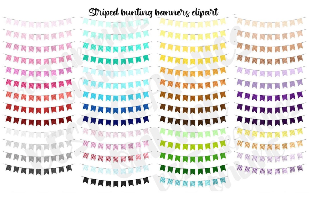 Bunting Banner Clip Art Garland Bunting Banners Clipart - Etsy