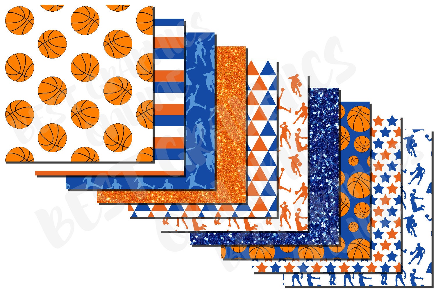 Basketball Digital Papers, Sports Pattern Clipart (12x12in JPG) - Etsy