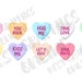 Valentines Day Candy Hearts Clipart, Love Conversation Heart Clipart ...