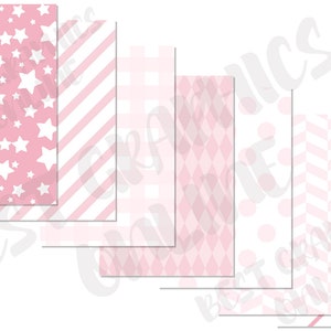 Sweet Light Pink Digital Paper Pack, Pink Colors Digital Papers, Pink ...