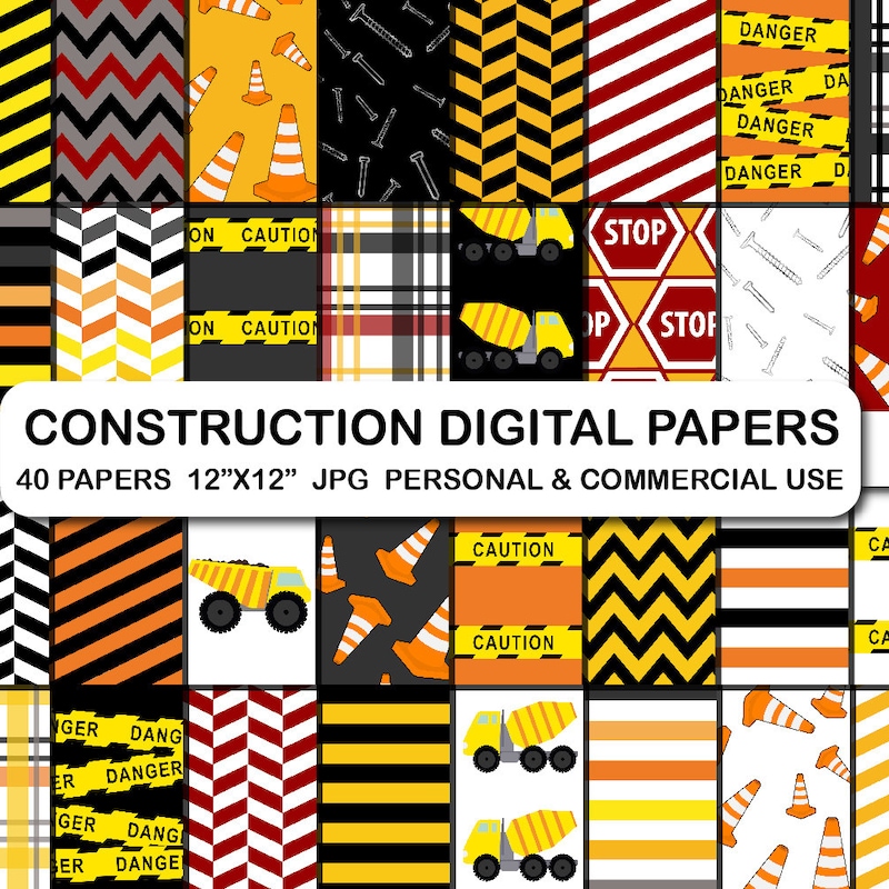Construction Wallpaper - Etsy
