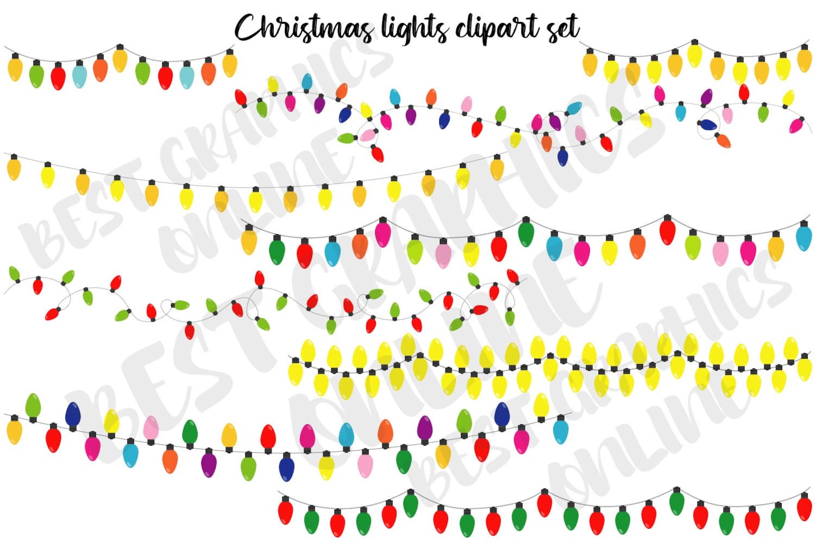 Christmas Lights Clipart String of Christmas Lights Clip Art, Christmas ...