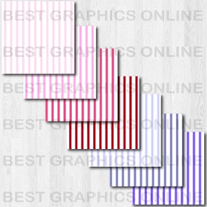 100 Vertical Stripes Digital Papers, 100 Rainbow Colors Straight ...