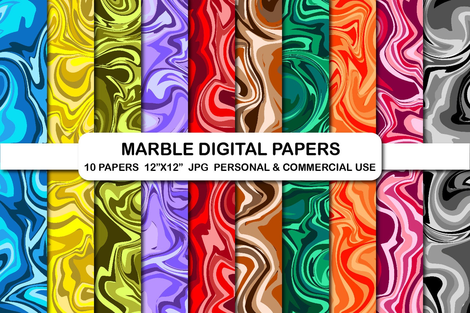 Colorful Marble Textures, Digital Papers, Rainbow Backgrounds (JPG) - Etsy